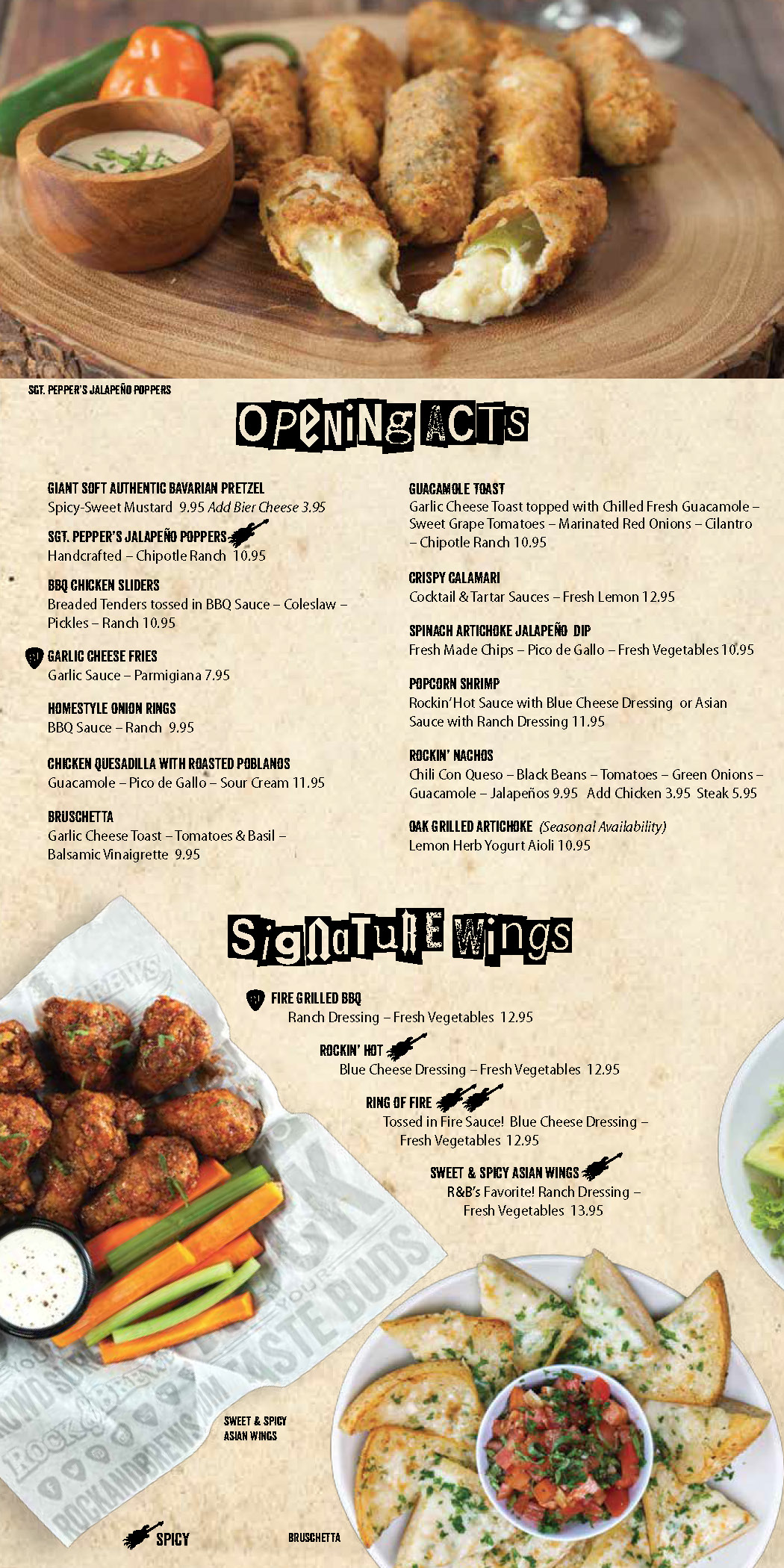 Rock & Brews Menu | OC Restaurant Guides