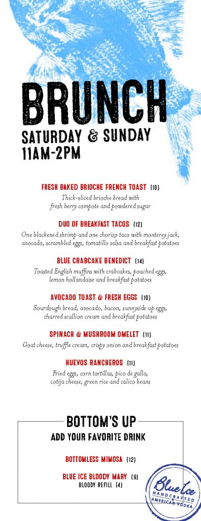 Blue Water Grill Menu | OC Restaurant Guides