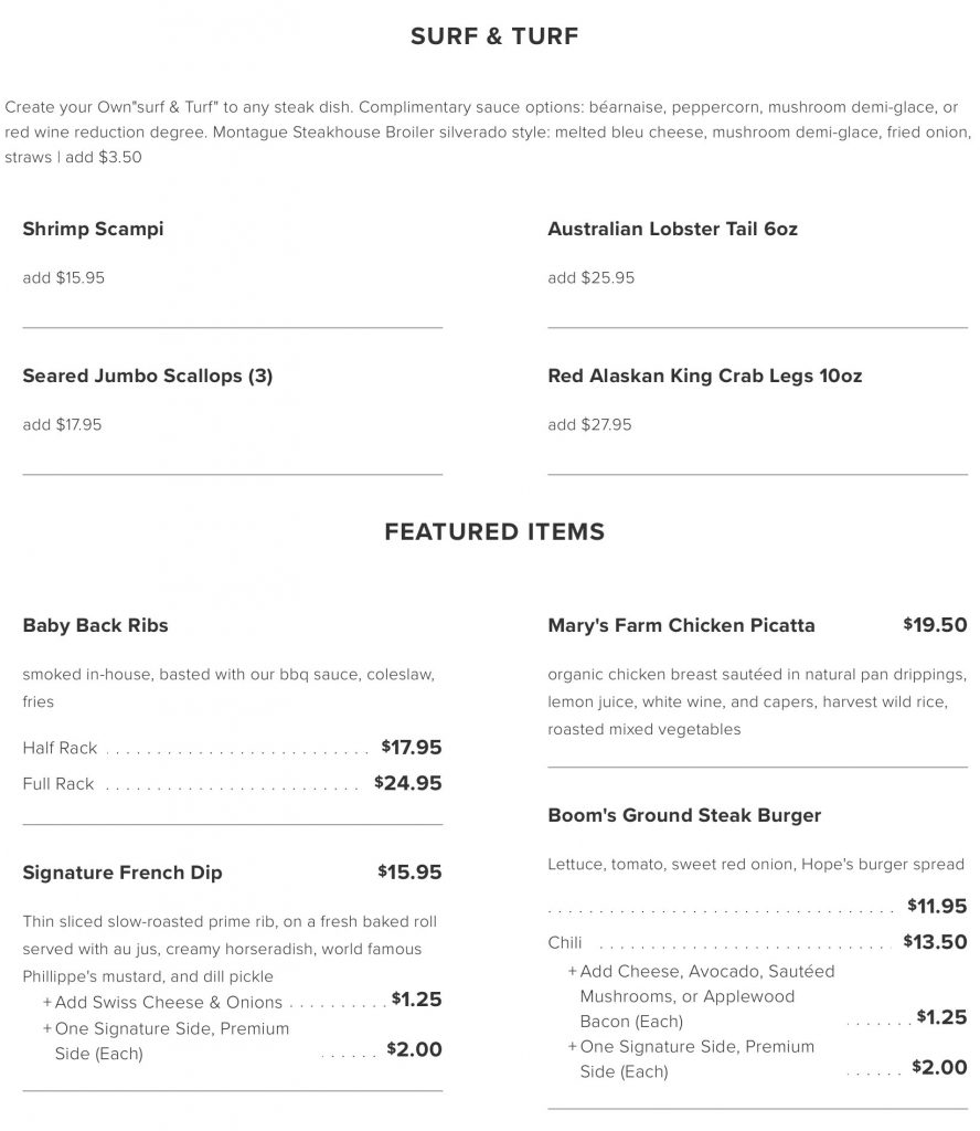 The Black Marlin Menu | OC Restaurant Guides