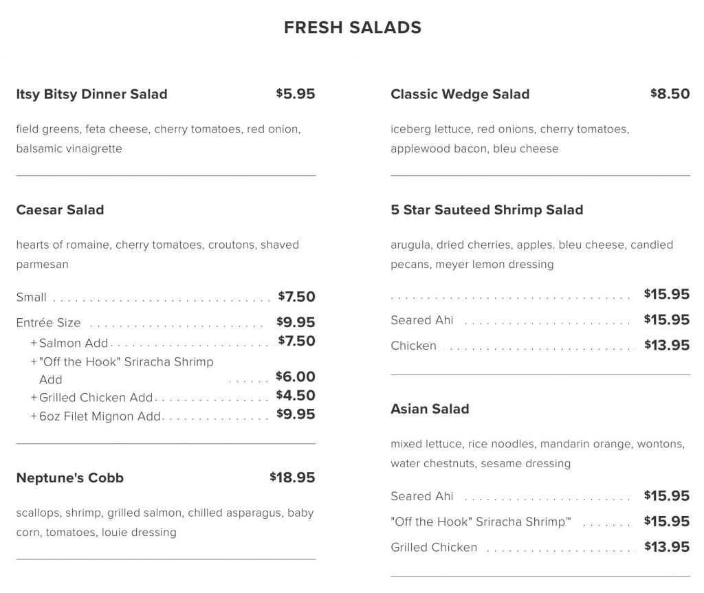 The Black Marlin Menu | OC Restaurant Guides