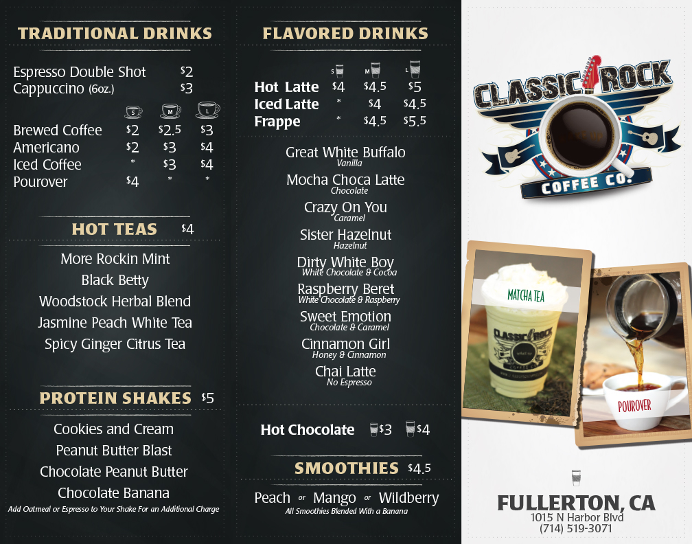 Classic Rock Coffee Co Menu OC Restaurant Guides Classic Rock Coffee Co Menu OC Restaurant Guides
