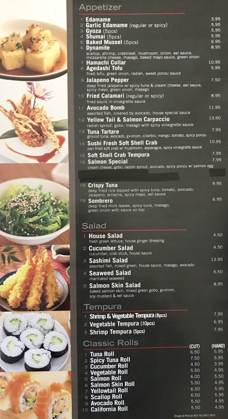 Kai Sushi Menu | OC Restaurant Guides