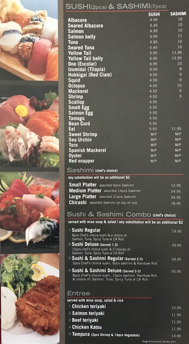 Kai Sushi Menu | OC Restaurant Guides
